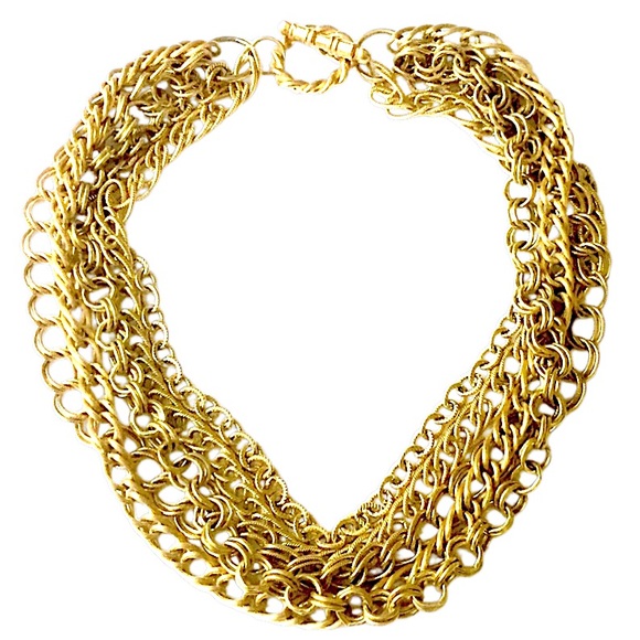 Vintage | Jewelry | Vintage Heavy Gold Statement Chain Necklace | Poshmark